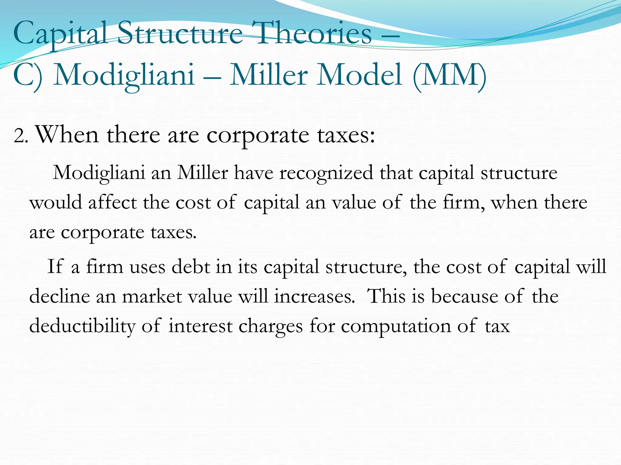 Theory of Capital Structure Financial management pptx | PPT