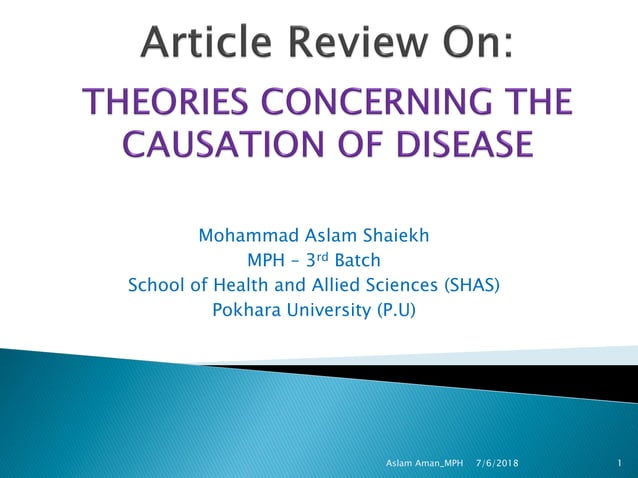 Theory of Causation and Disease | PDF | Science