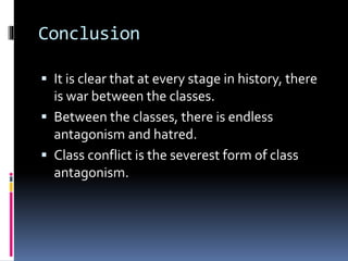 Theory of class conflict | PPTX | Business | Business and Finance