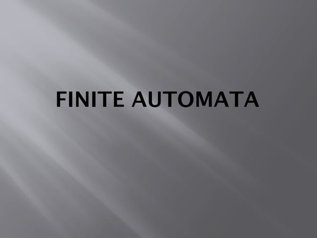 Theory Of Computaion Finite Automata Pptx