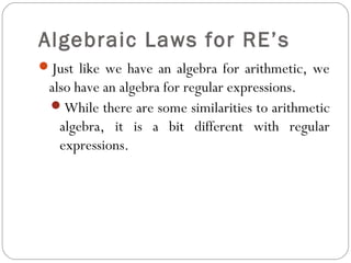 Regular expressions-Theory of computation | PPT