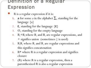 Regular expressions-Theory of computation | PPT