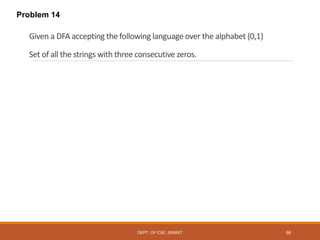 Theory of computation:Finite Automata, Regualr Expression, Pumping Lemma | PPT