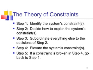 Theory of constraint | PPT | Logistics | Business