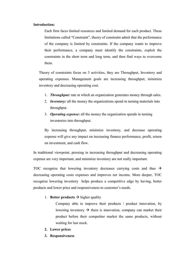 Theory of constraints | PDF