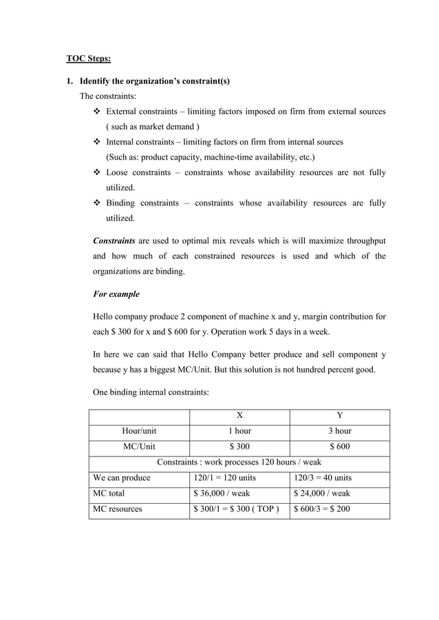 Theory of constraints | PDF