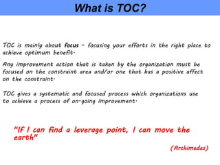 Theory Of Constraints Table 7 1