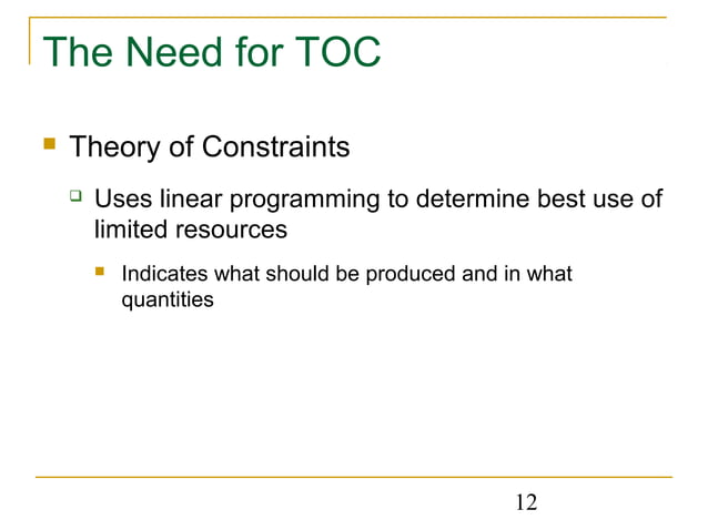 Theory of constraints | PPT