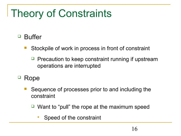 Theory of constraints | PPT | Logistics | Business