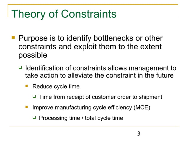 Theory of constraints | PPT | Logistics | Business