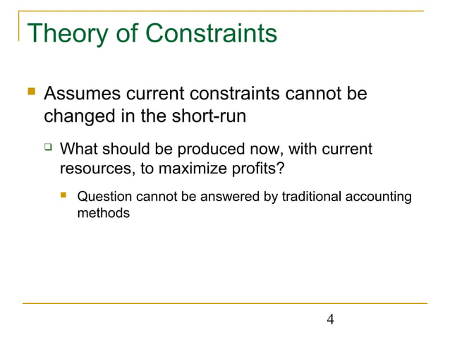 Theory of constraints | PPT | Logistics | Business