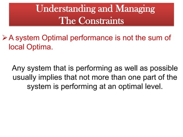Theory of constraints | PPTX