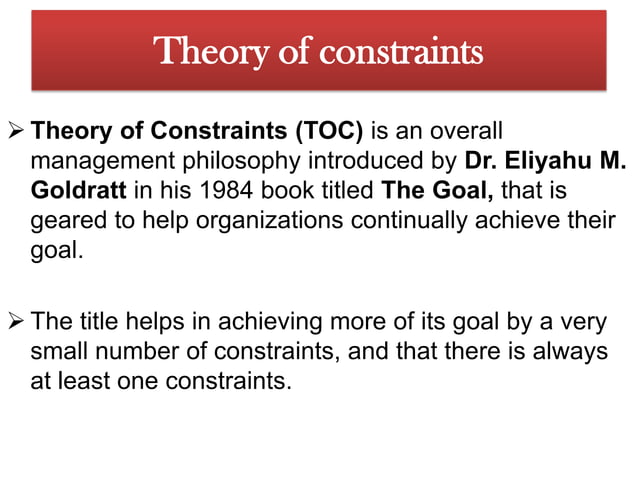 Theory of constraints | PPTX