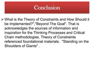 Theory Of Constraints Table 7 1