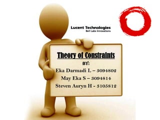 Theory Of Constraints Ppt