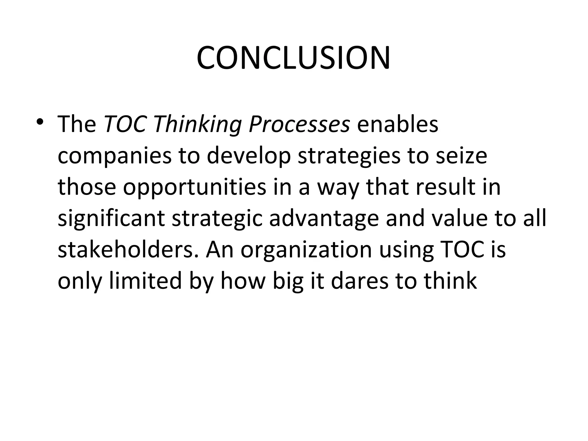 Theory Of Constraints Toc Ppt