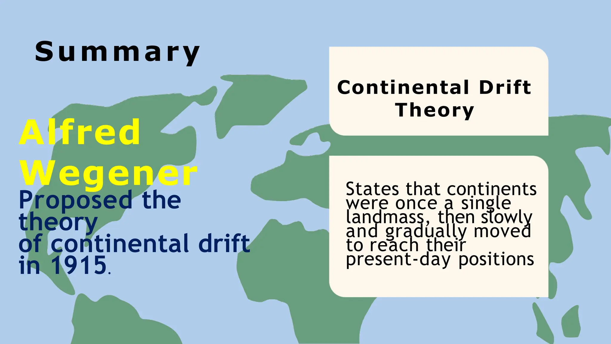 Theory of Continental Drift Science Presentation in Green Light Yellow ...