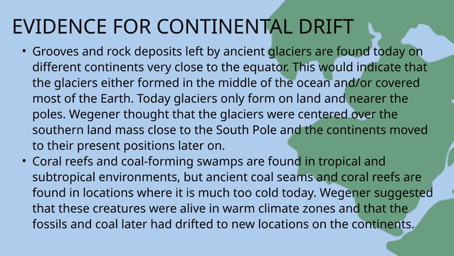 Theory of Continental Drift Science Presentation in Green Light Yellow ...