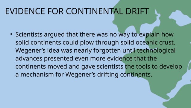 Theory of Continental Drift Science Presentation in Green Light Yellow ...
