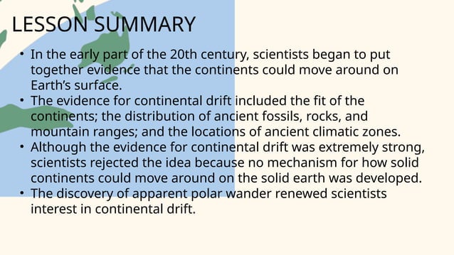 Theory of Continental Drift Science Presentation in Green Light Yellow ...