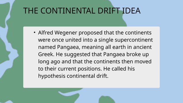 Theory of Continental Drift Science Presentation in Green Light Yellow ...