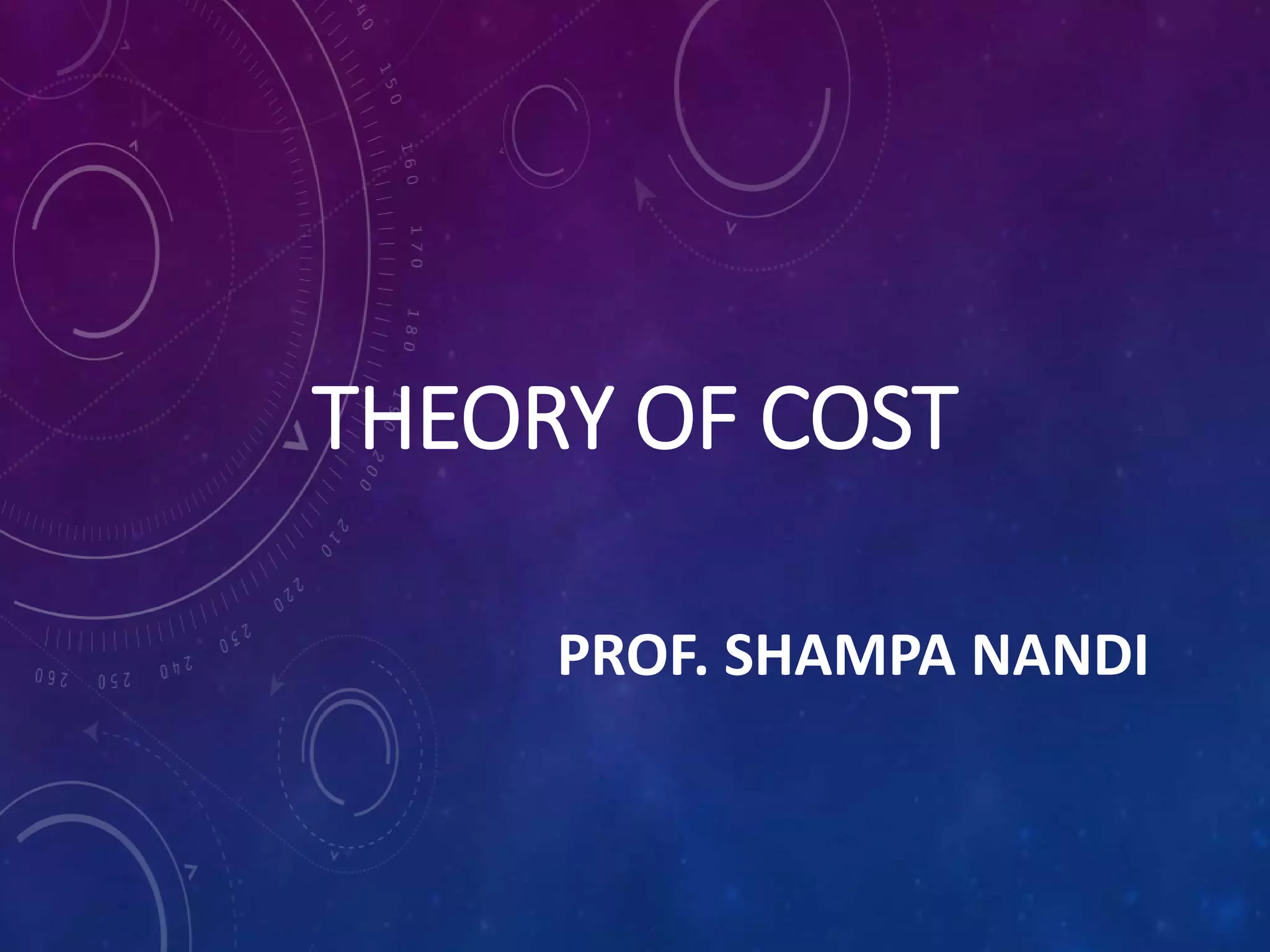 Theory of cost | PPTX