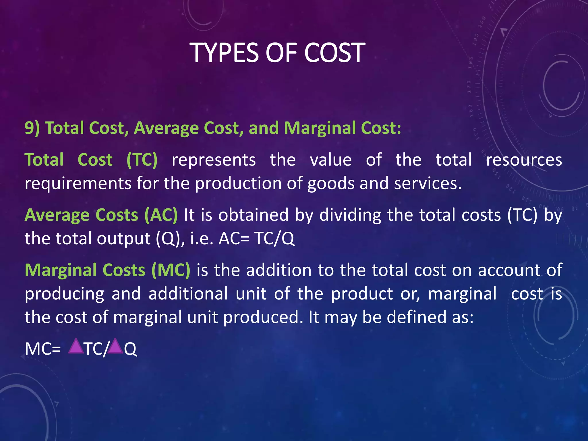 Theory of cost | PPTX