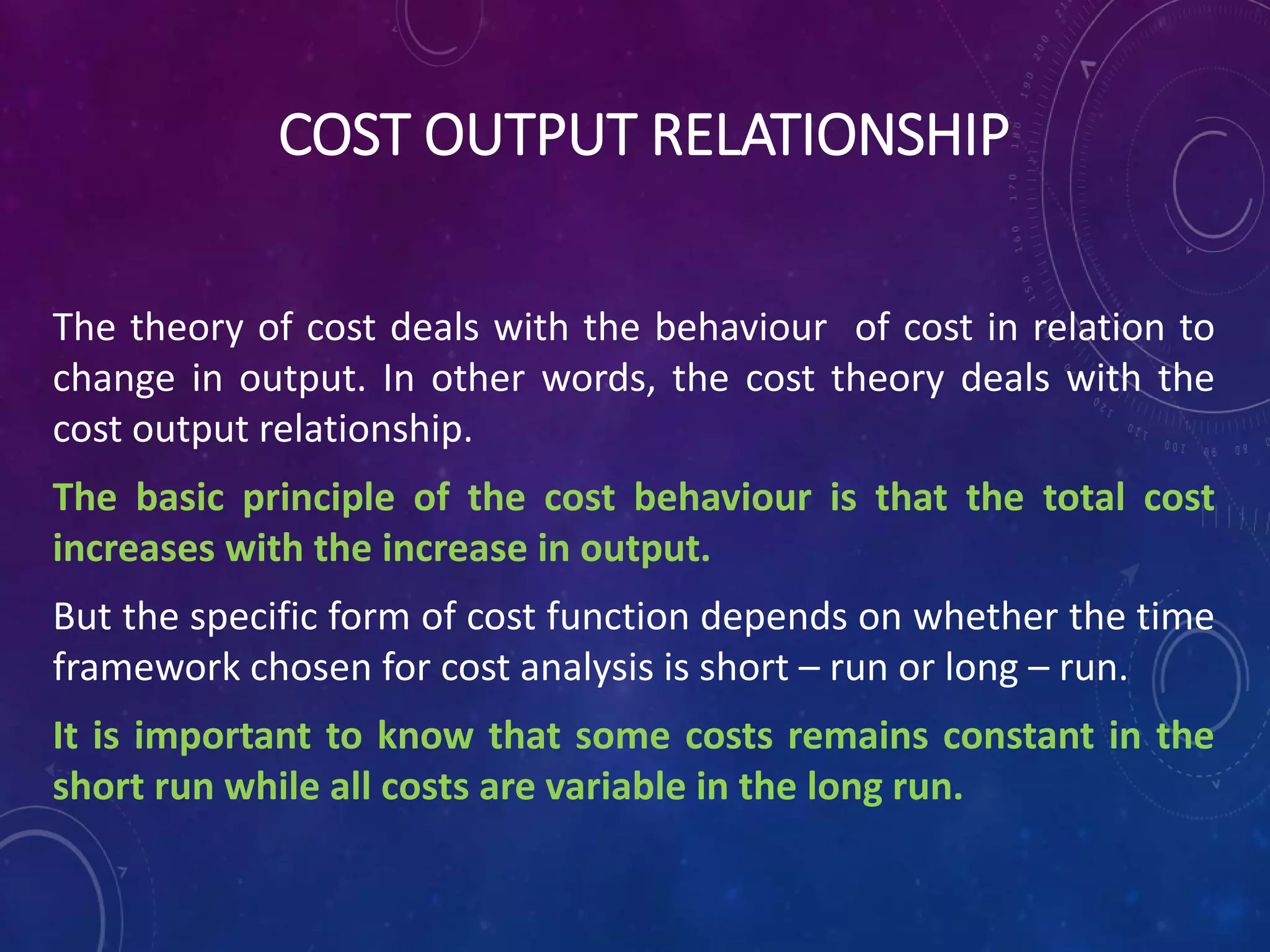 Theory of cost | PPTX