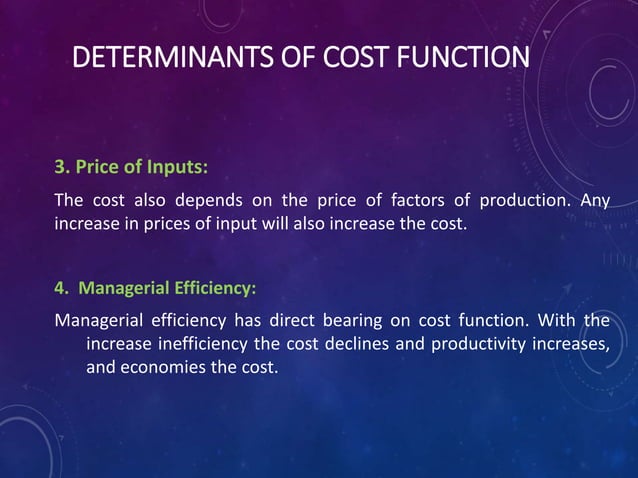 Theory of cost | PPTX