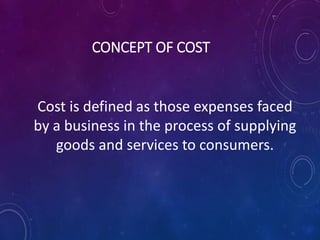 Theory of cost | PPTX