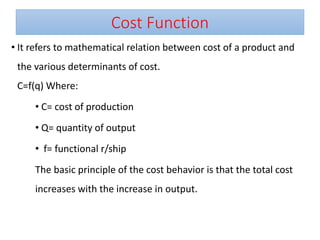Theory of Cost.pptx managerial economics basics and matrix | PPTX