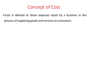 Theory of Cost.pptx managerial economics basics and matrix | PPT