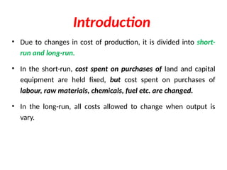 Theory of Cost (Short-run and Long-run Production Functions) | PPTX