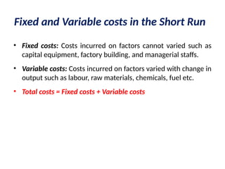 Theory of Cost (Short-run and Long-run Production Functions) | PPTX