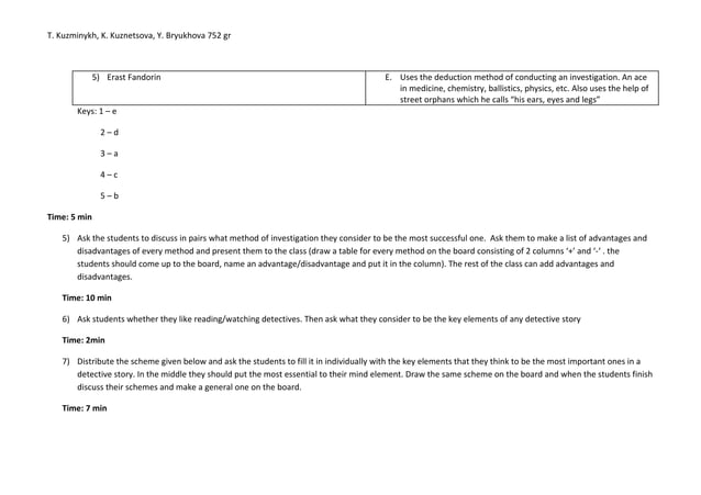 Theory of critical thinking development lesson plan "Crimes ...