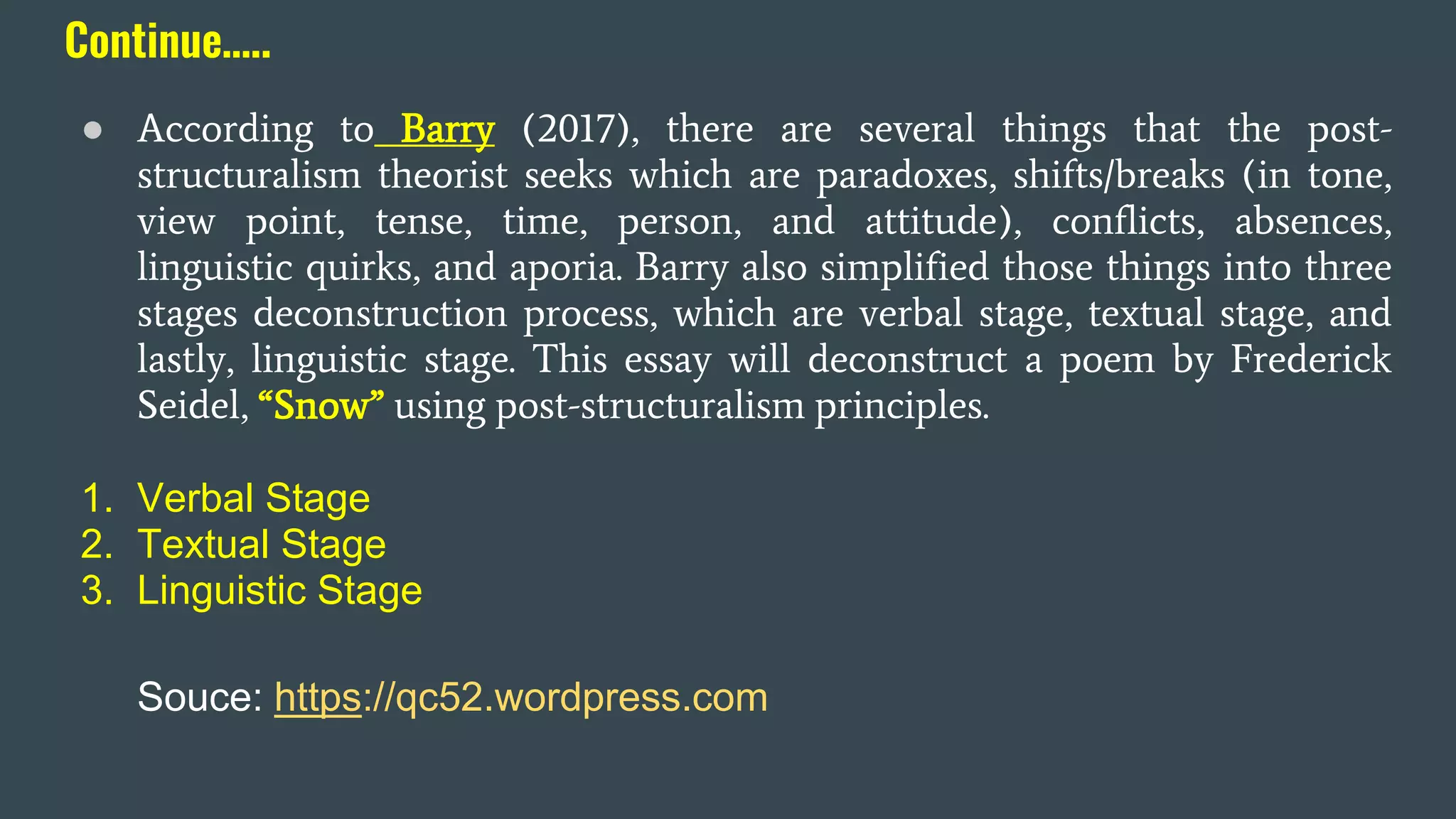 Theory of Deconstruction with Examples | PPTX