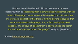 Theory of Deconstruction with Examples | PPTX