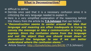 Theory of Deconstruction with Examples | PPTX