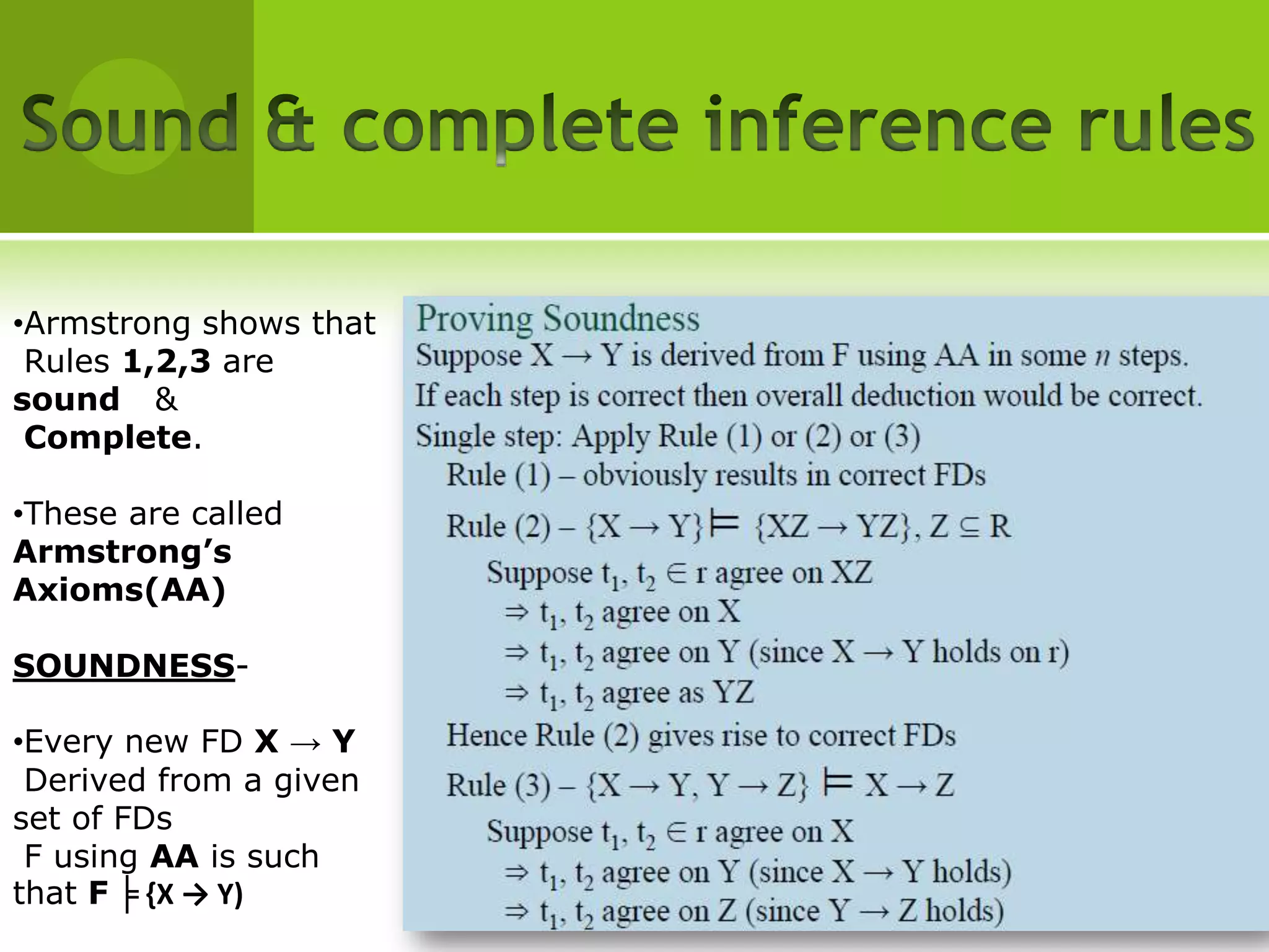 Theory of dependencies in relational database | PPT