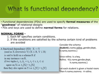 Theory of dependencies in relational database | PPTX