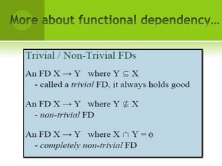 Theory of dependencies in relational database | PPT