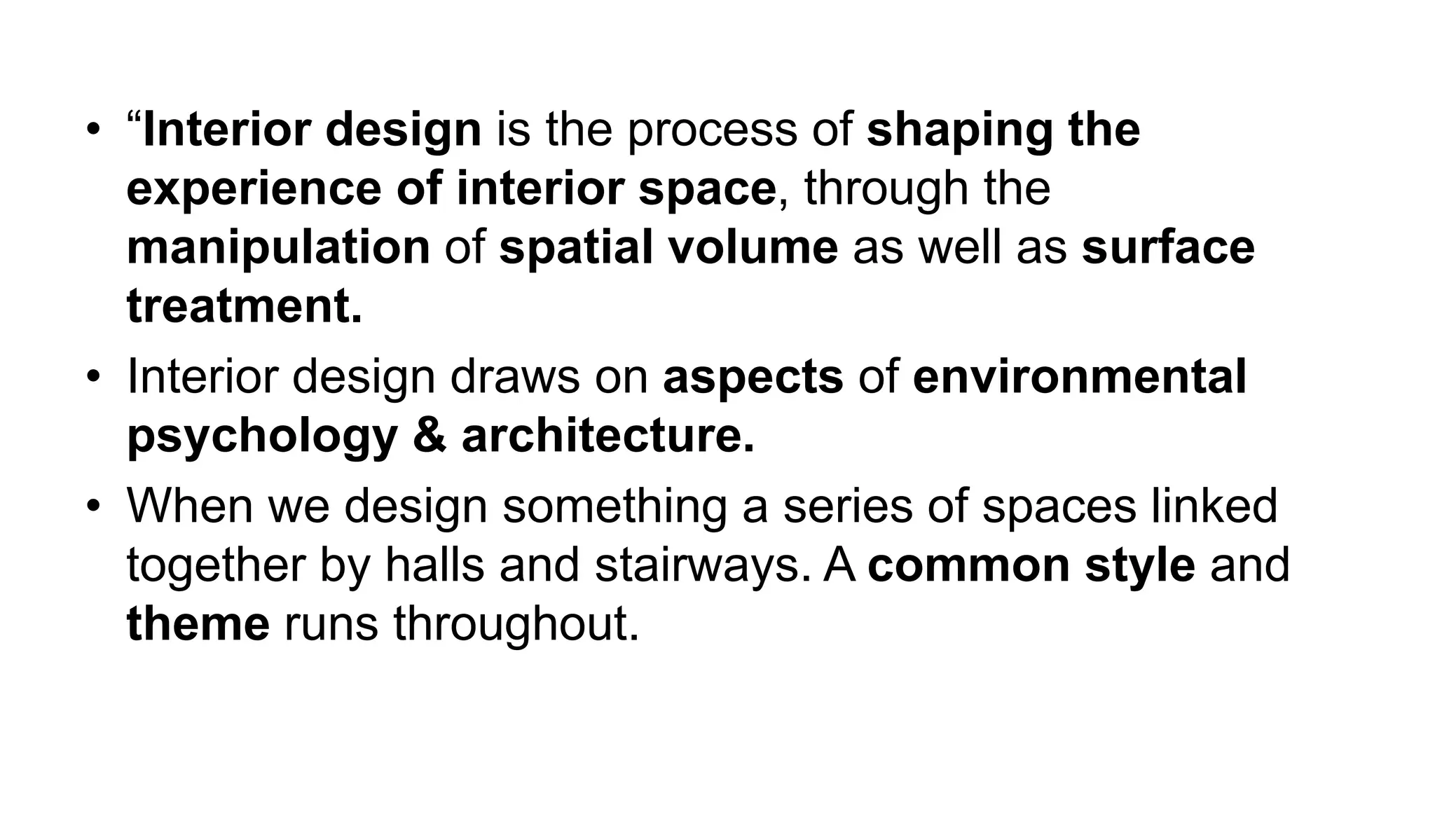 Theory of design & the constraints involved in an interior design ...