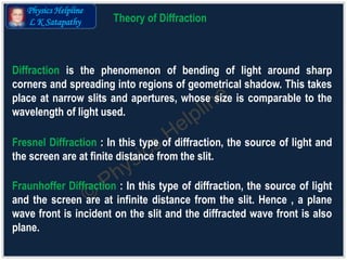 Theory of Diffraction Fringes | PPT