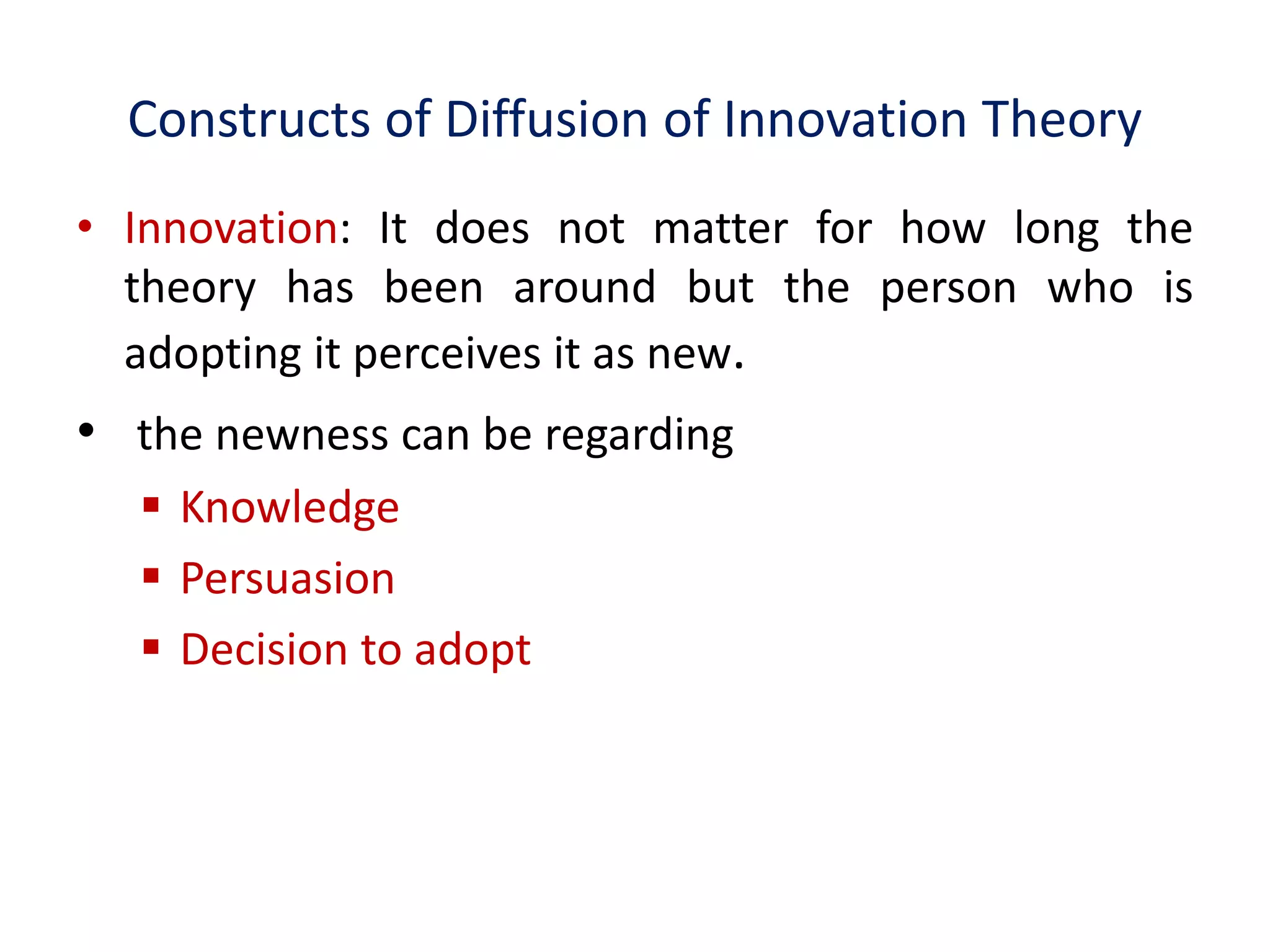 Theory of Diffusion of innovations presentation | PPTX
