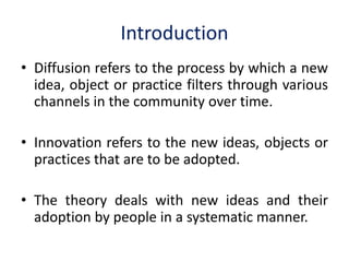 Theory of Diffusion of innovations presentation | PPTX
