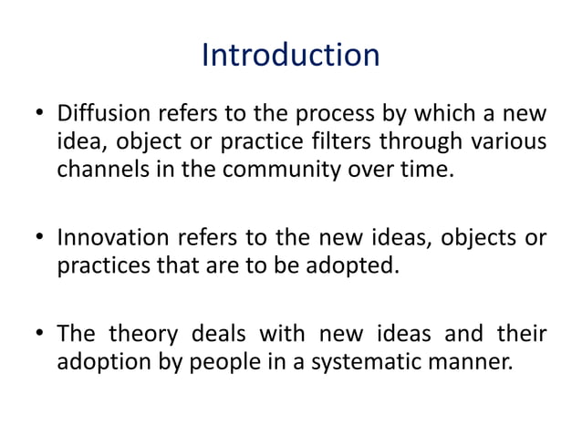Theory of Diffusion of innovations presentation | PPTX