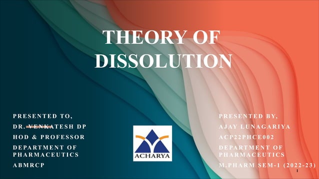 Theory of Dissolution.pdf | Chemistry | Science