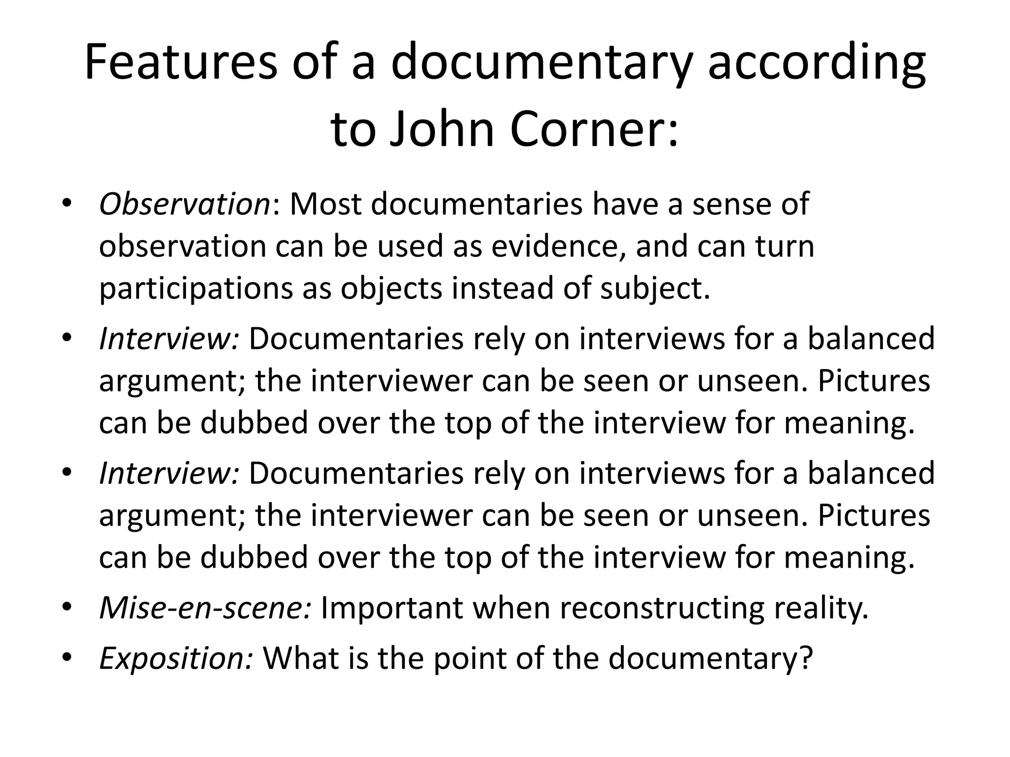 Theory of documentaries powerpoint | PPTX