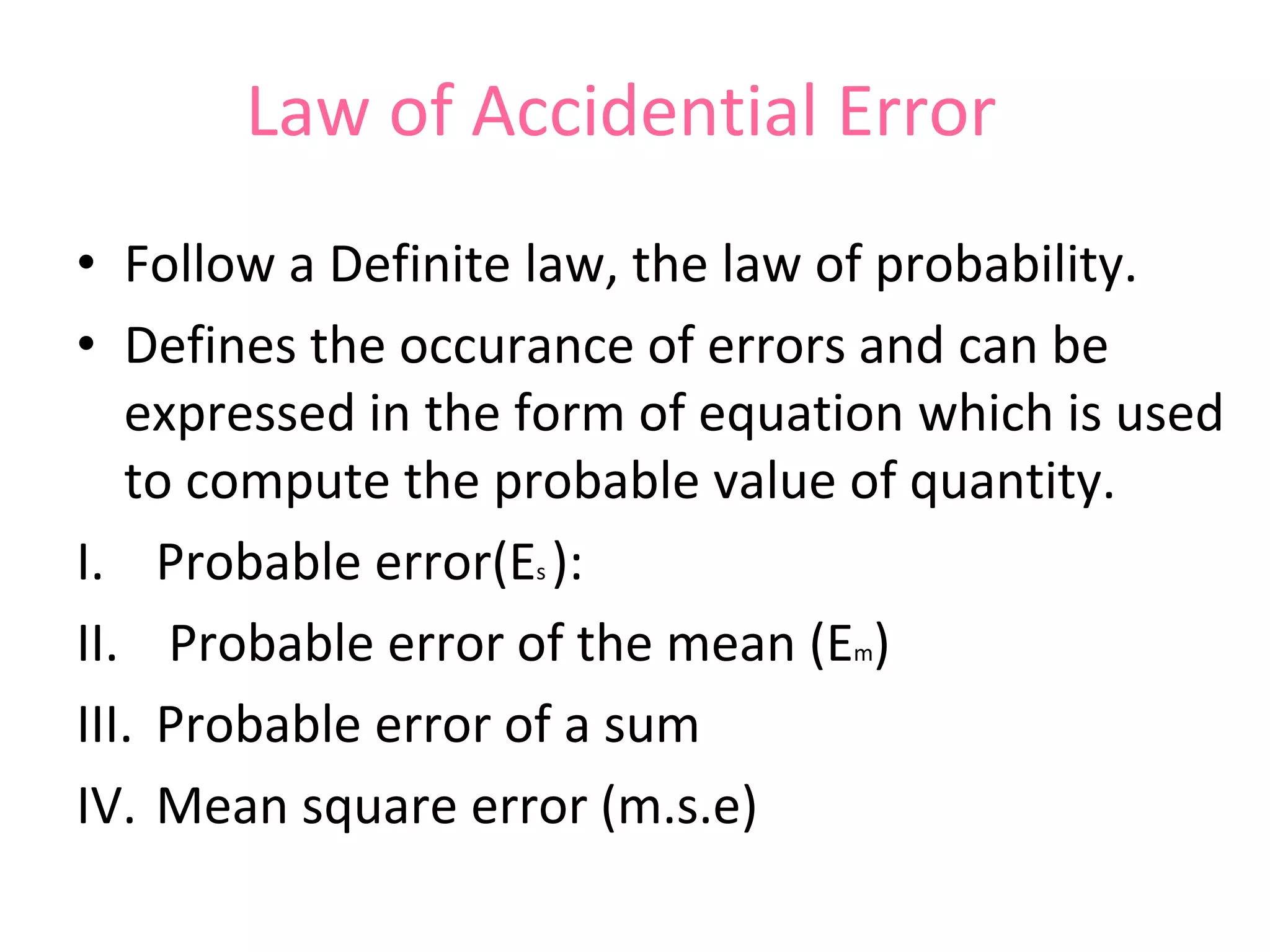 Theory of errors | PPTX