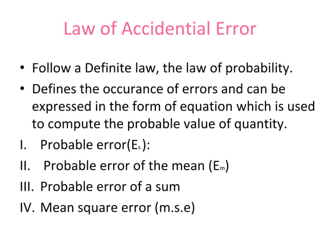 Theory of errors | PPTX | Physics | Science